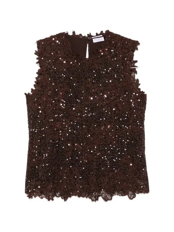 Brunello Cucinelli Embroidered Sequin Top