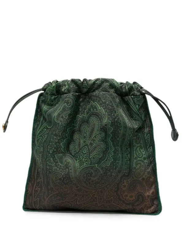 Etro Paisley Print Clutch - Green