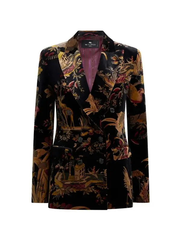 Etro Floral Print Velvet Jacket