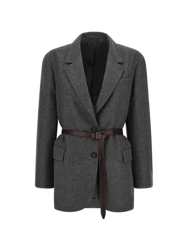 Brunello Cucinelli Single Breasted Jacket - Gray