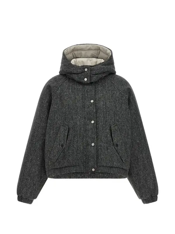 Brunello Cucinelli Hooded Tweed Puff Coat