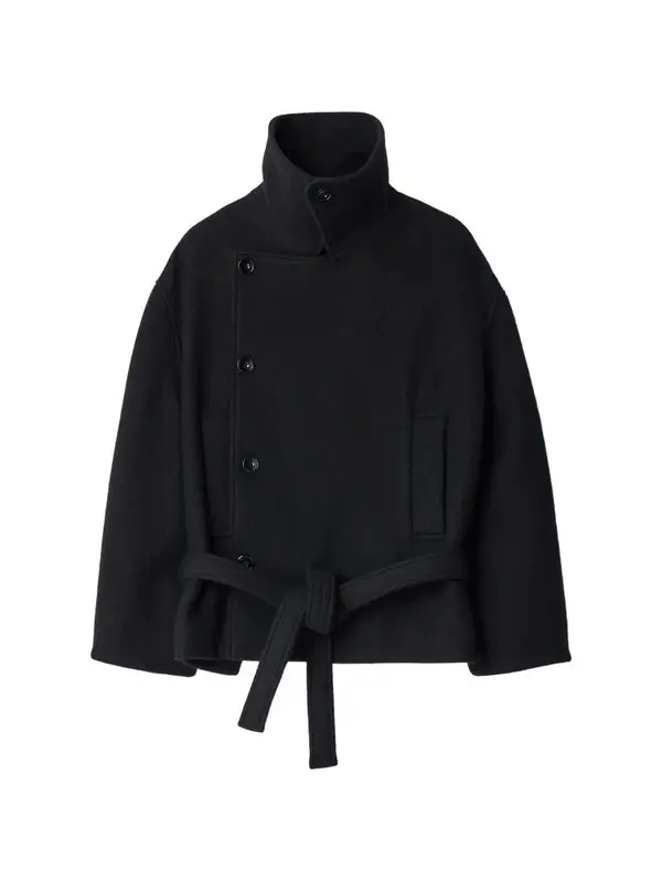 LEMAIRE Short Wrap Coat - Black