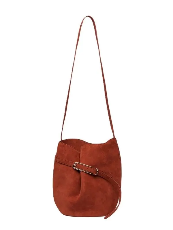 LIFFNER Leather Belted Bucket Bag - Brown
