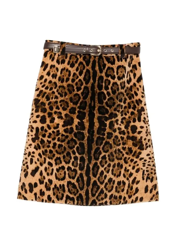 Max Mara Falange Animalier Print Skirt