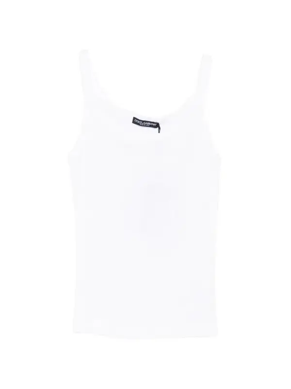 Dolce & Gabbana Embroidered Logo Tank Top - White