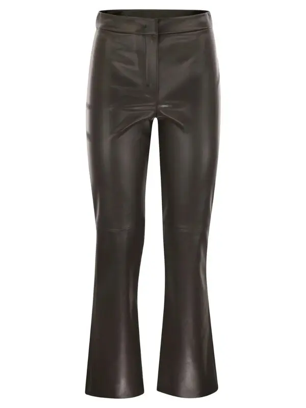 Max Mara Faux Leather Trousers - Brown