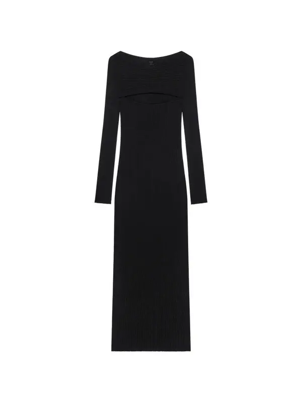 COURREGES Rib Knit Slash Long Dress