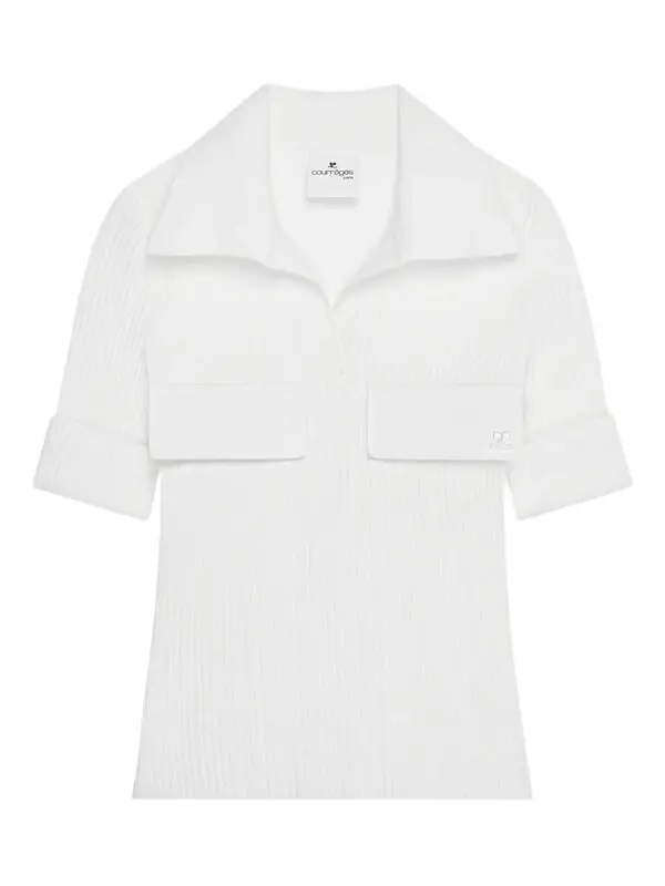 COURREGES Ribbed Polo - White