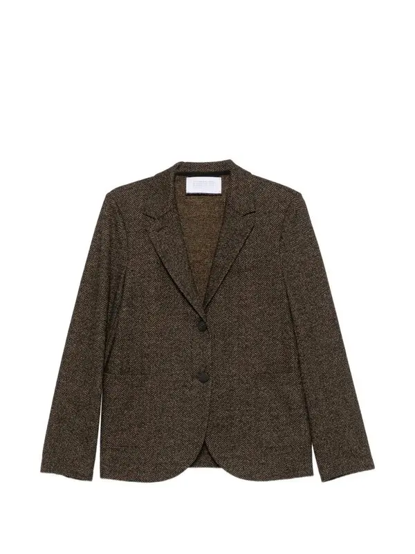 Harris Wharf London Stand Up Collar Blazer - Brown