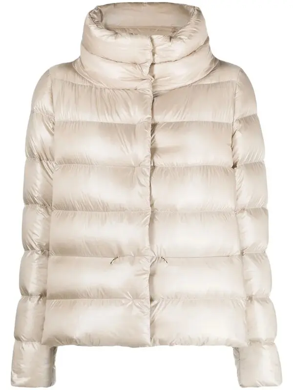 Herno High Neck Collar Puff Coat - Beige