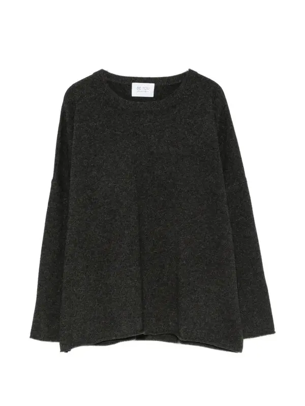 BE YOU Cashmere Crew Neck Sweater - Gray
