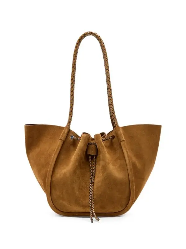 Proenza Schouler Large Suede And Braided Calf Tote - Brown
