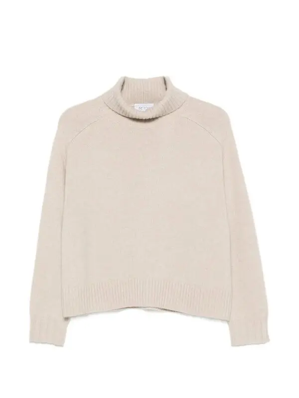 BE YOU Cashmere High Neck Sweater - White
