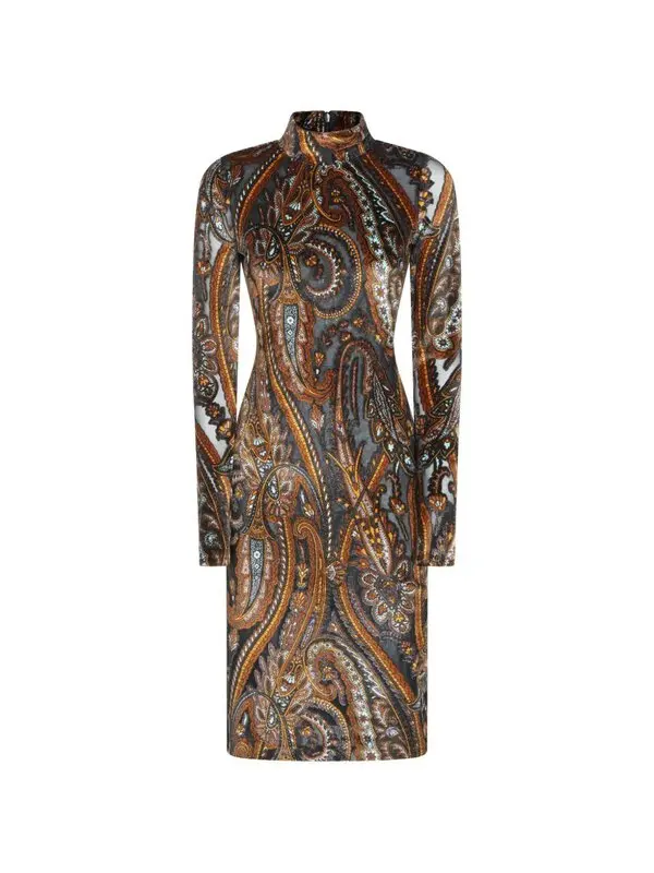 Etro Paisley Print Dress - Blue