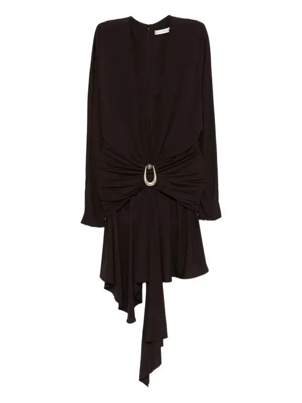 Christopher Esber Stone Pin Scarf Drape Mini Dress