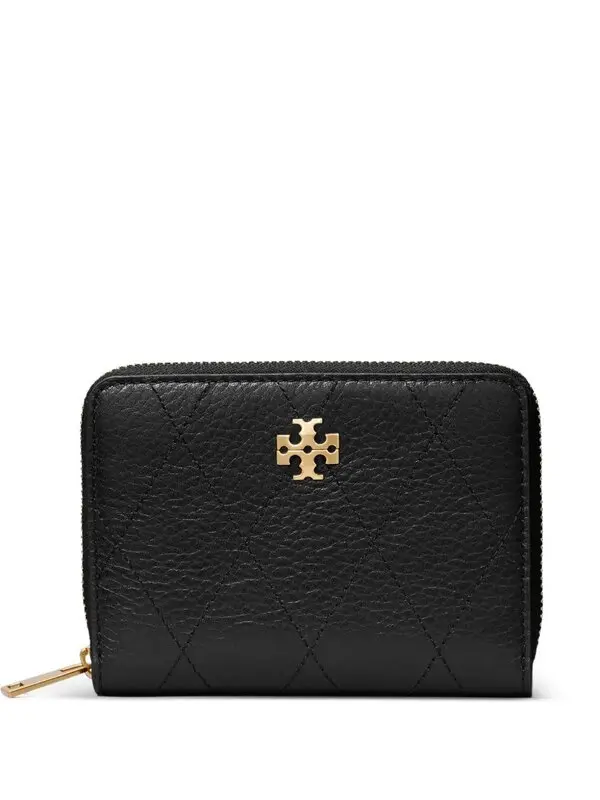 Tory Burch Charlie Quilted Small Zip Around Wallet - Black