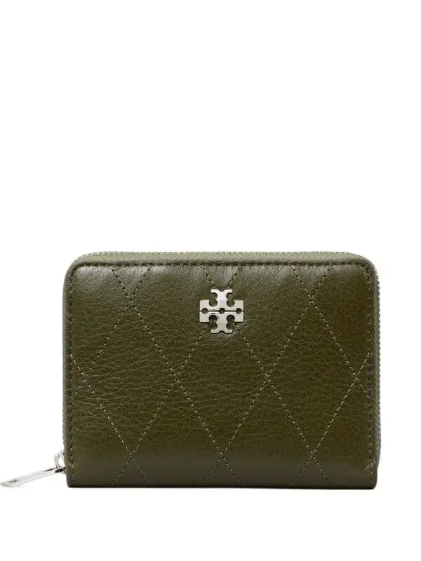 Tory Burch Charlie Quilted Small Zip Around Wallet - Green