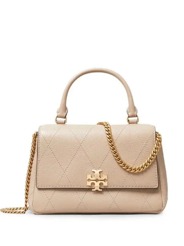 Tory Burch Charlie Top Handle Chain Wallet - Beige
