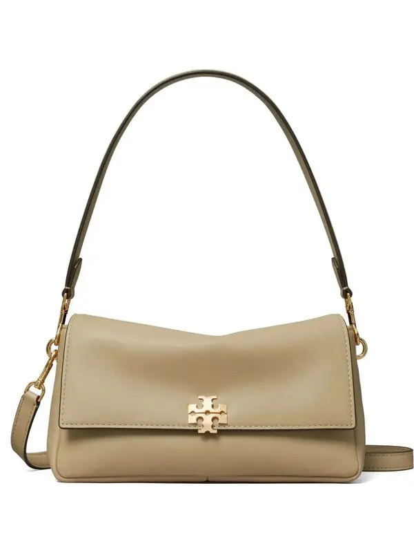 Tory Burch Charlie Small Leather Shoulder Bag - Gray