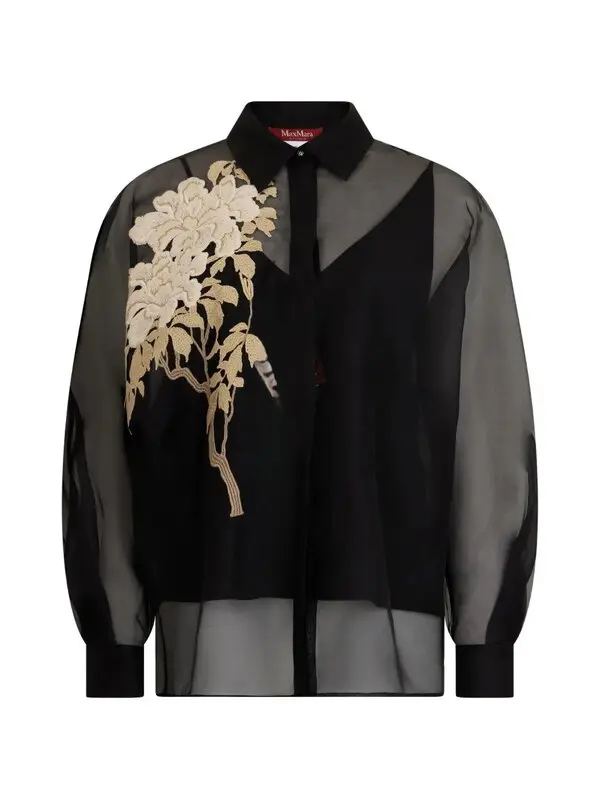 Max Mara Libbra Embroidered Silk Shirt