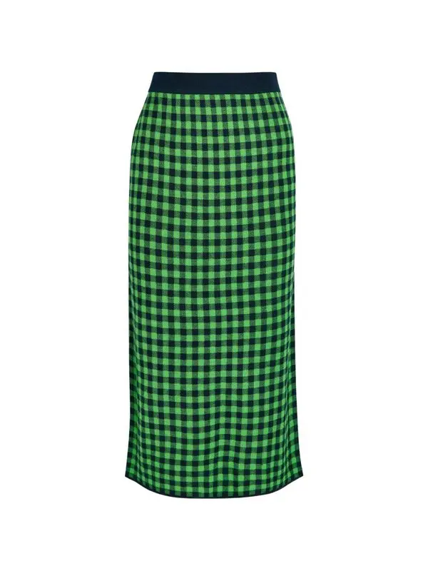 Guest In Residence Gingham Midi Skirt