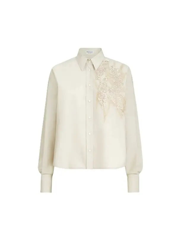 Brunello Cucinelli Flora Applique Shirt