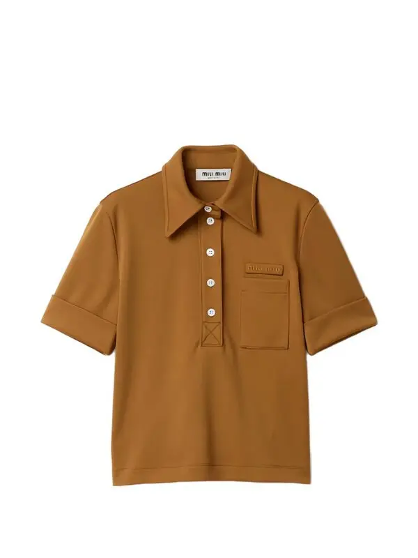 Miu Miu Short Sleeve Polo - Brown