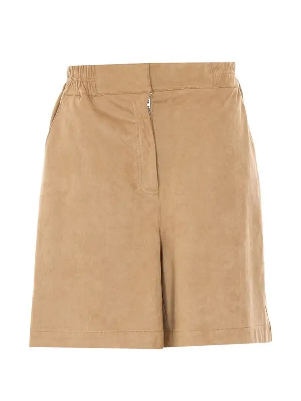 URBAN CODE Faux Leather Shorts - Beige