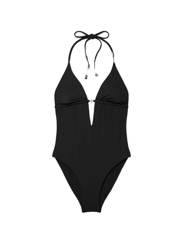 Tory Burch Tie Back One Piece Swimsuit - Black