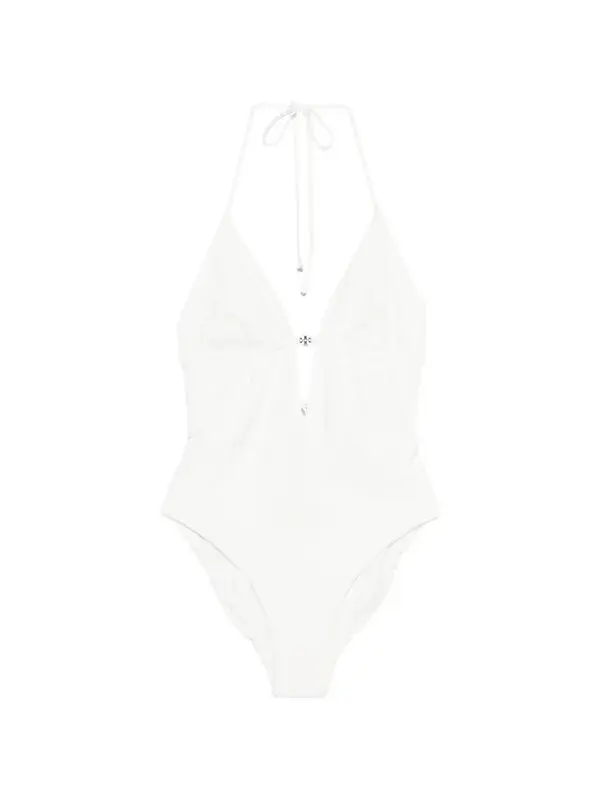 Tory Burch Tie Back One Piece Swimsuit - White
