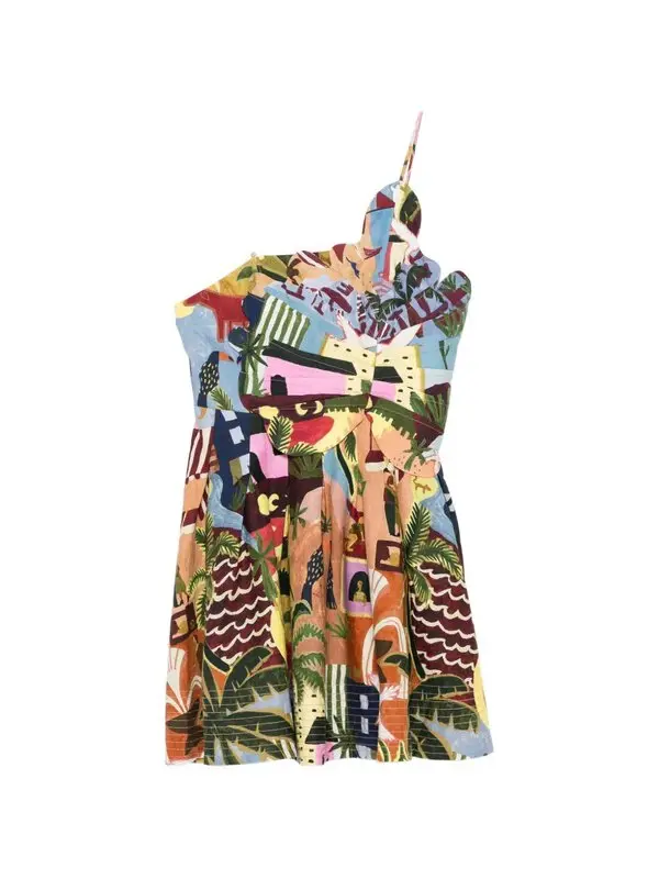 Farm Rio Tropical Painting Mini Dress