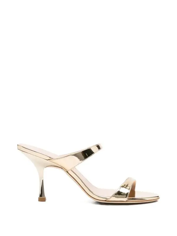 STUART WEITZMAN Metallic Leather Nudist Slide - Gold