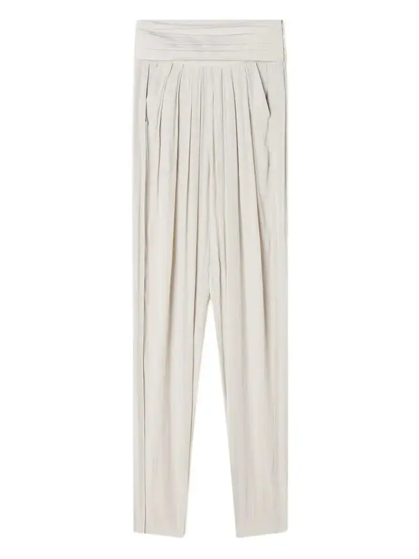 LANVIN Draped Charmeuse Trousers - Beige