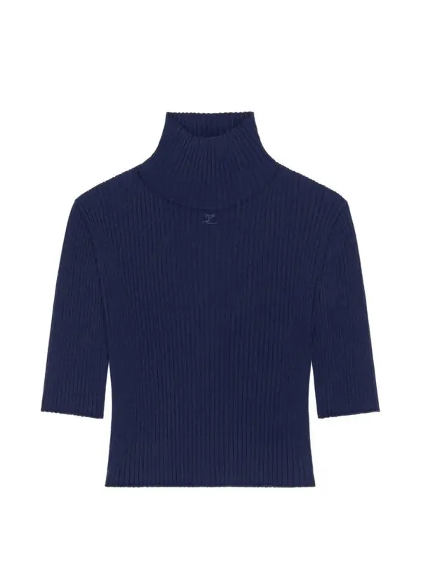 COURREGES Cropped Rib Knit Top