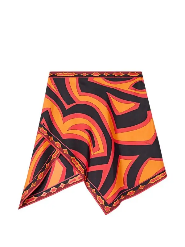 Emilio Pucci Labyrinth Print Silk Skirt