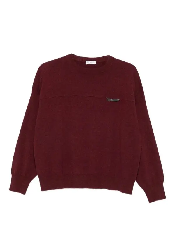 Brunello Cucinelli Cashmere Crew Neck Sweater - Bordeaux