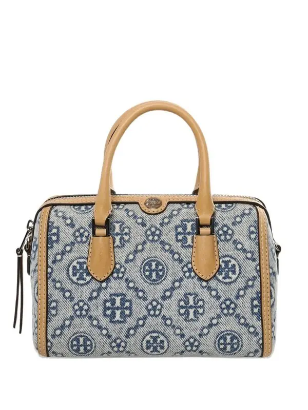 Tory Burch T Monogram Denim Petite Barrel Bag - Light Blue