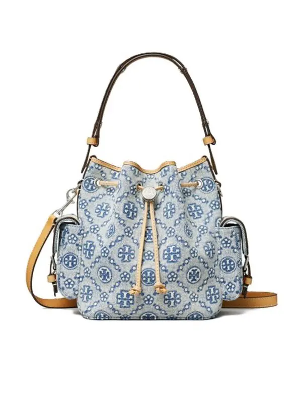 Tory Burch T Monogram Denim Bucket Bag