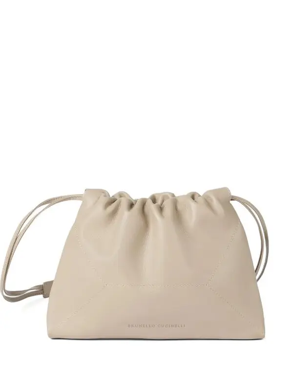 Brunello Cucinelli Leather Duo Pouch - Beige