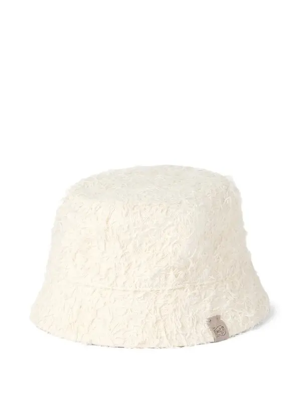 Brunello Cucinelli Fuzzy Denim Bucket Hat - White