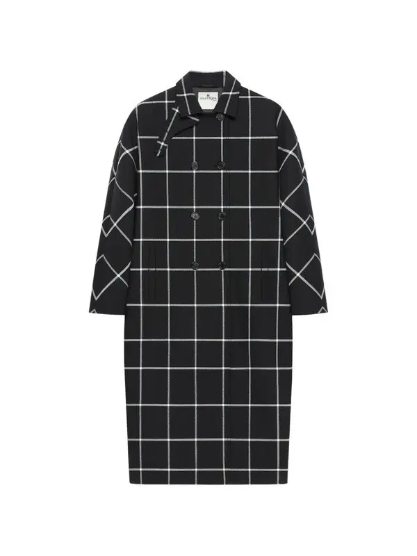 COURREGES Checked Oversized Tailored Coat