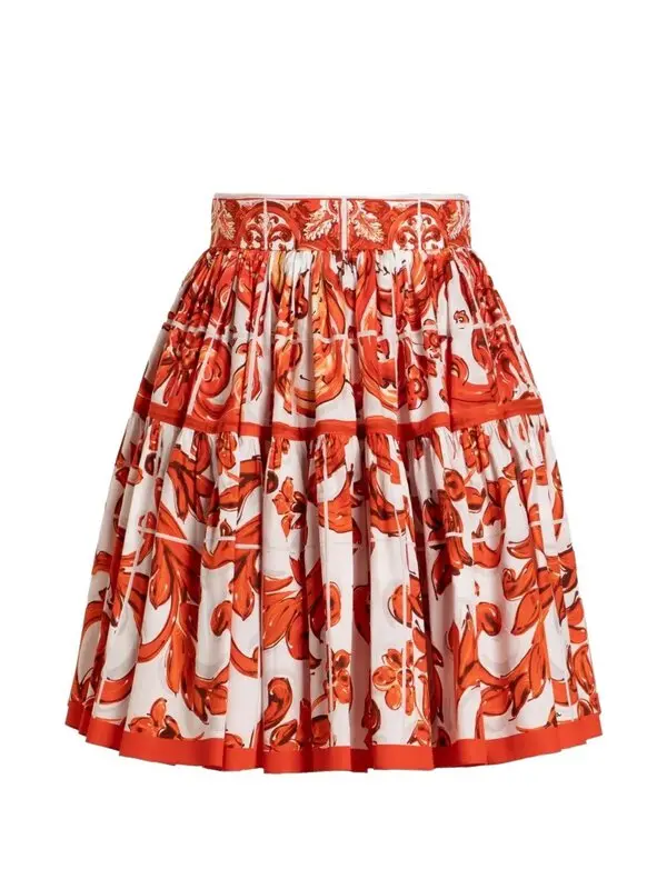 Dolce & Gabbana Maiolica Print Pleated Skirt