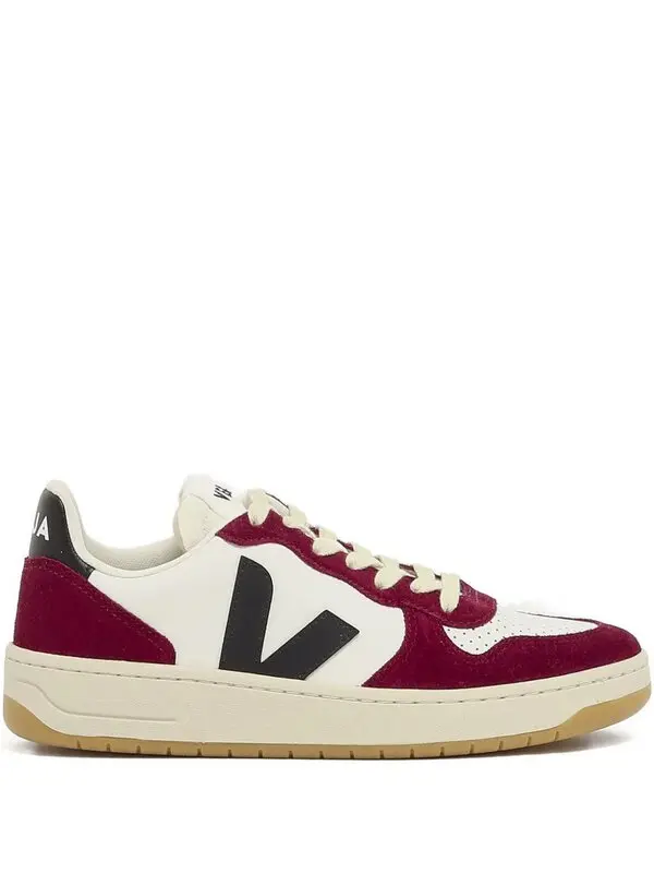 VEJA V-10 Leather Sneakers - Bordeaux