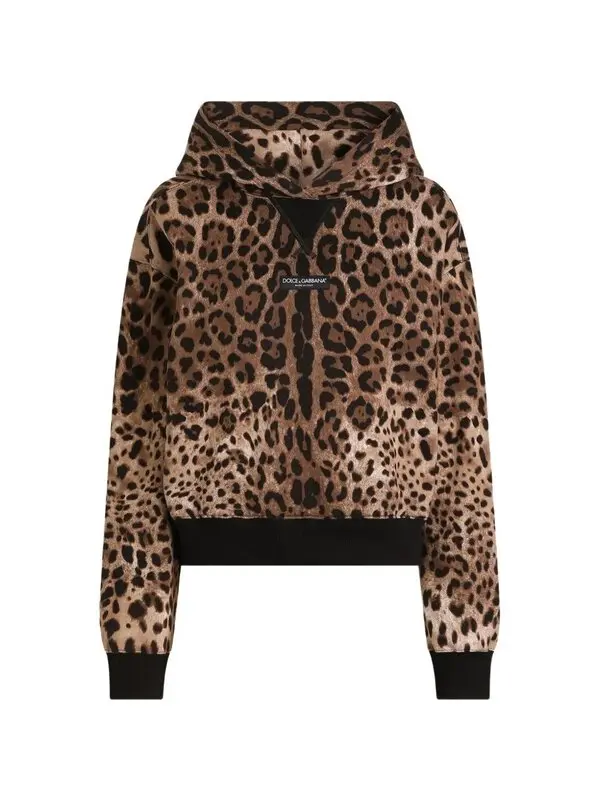 Dolce & Gabbana Leo Print Hoody - Brown