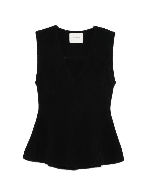 LISA YANG Ribbed Tank Top - Black