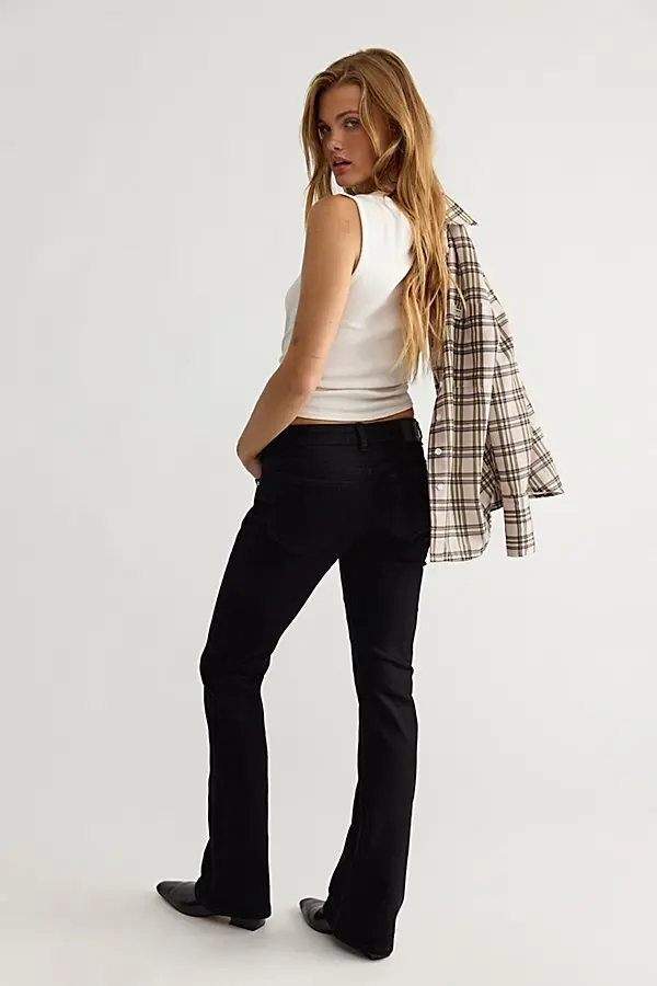 EB DENIM Maria Slim Low-rise Bootcut Jeans - Noir