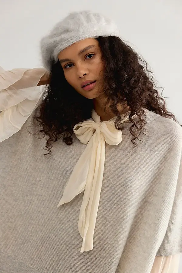 Free People Chic Cashmere Beret - Grey