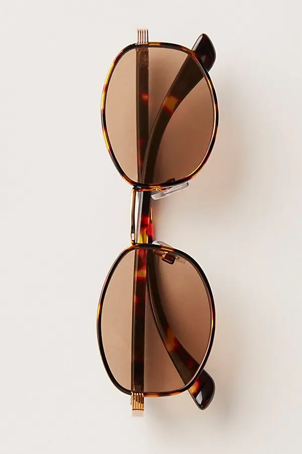 Free People Come Around Round Sunglasses - Tort