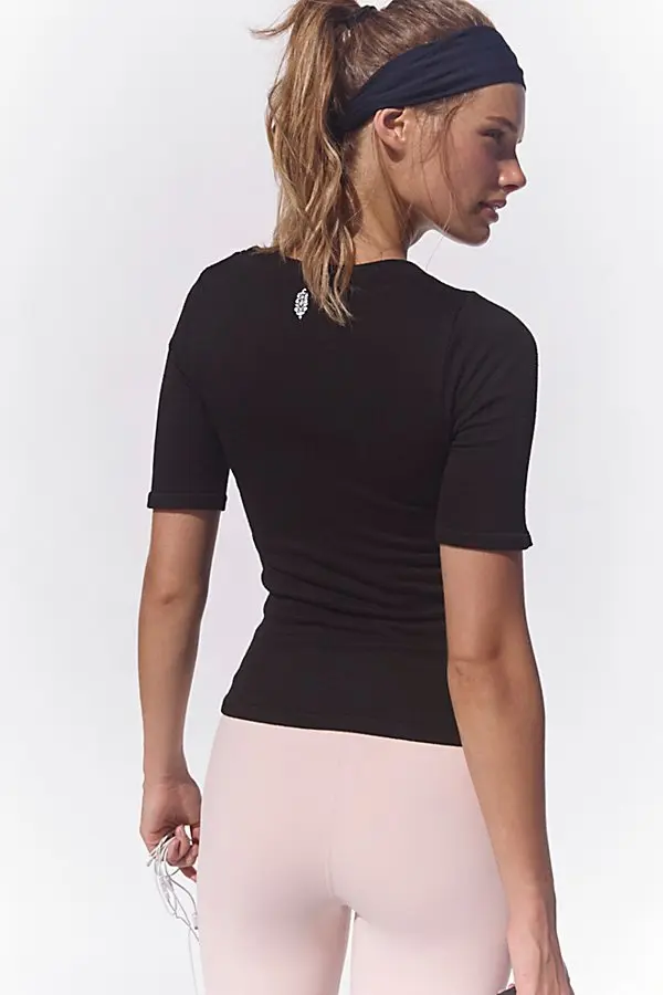 Free People Circuit Ribbed Tee - Black