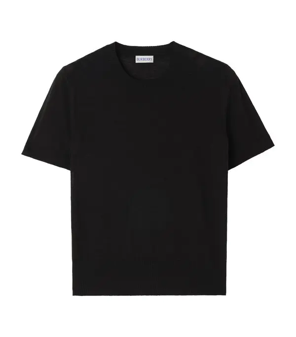 Burberry Wool-silk Check Panel T-shirt